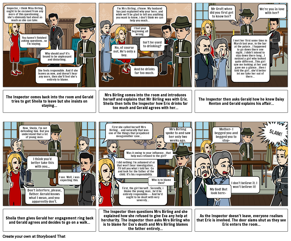 An Inspector Calls Act One Storyboard By 6d56b91f