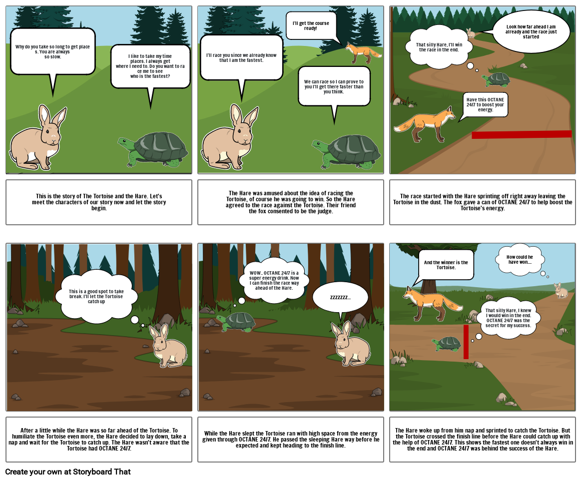 Rabbit And Tortoise Storyboard by 6dd6db27