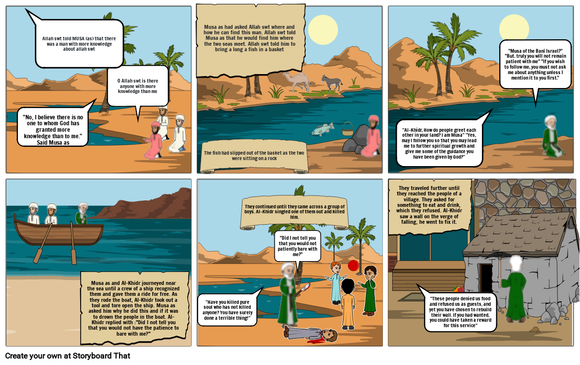 Story of MUSA and khidr as Storyboard by 6e723d81