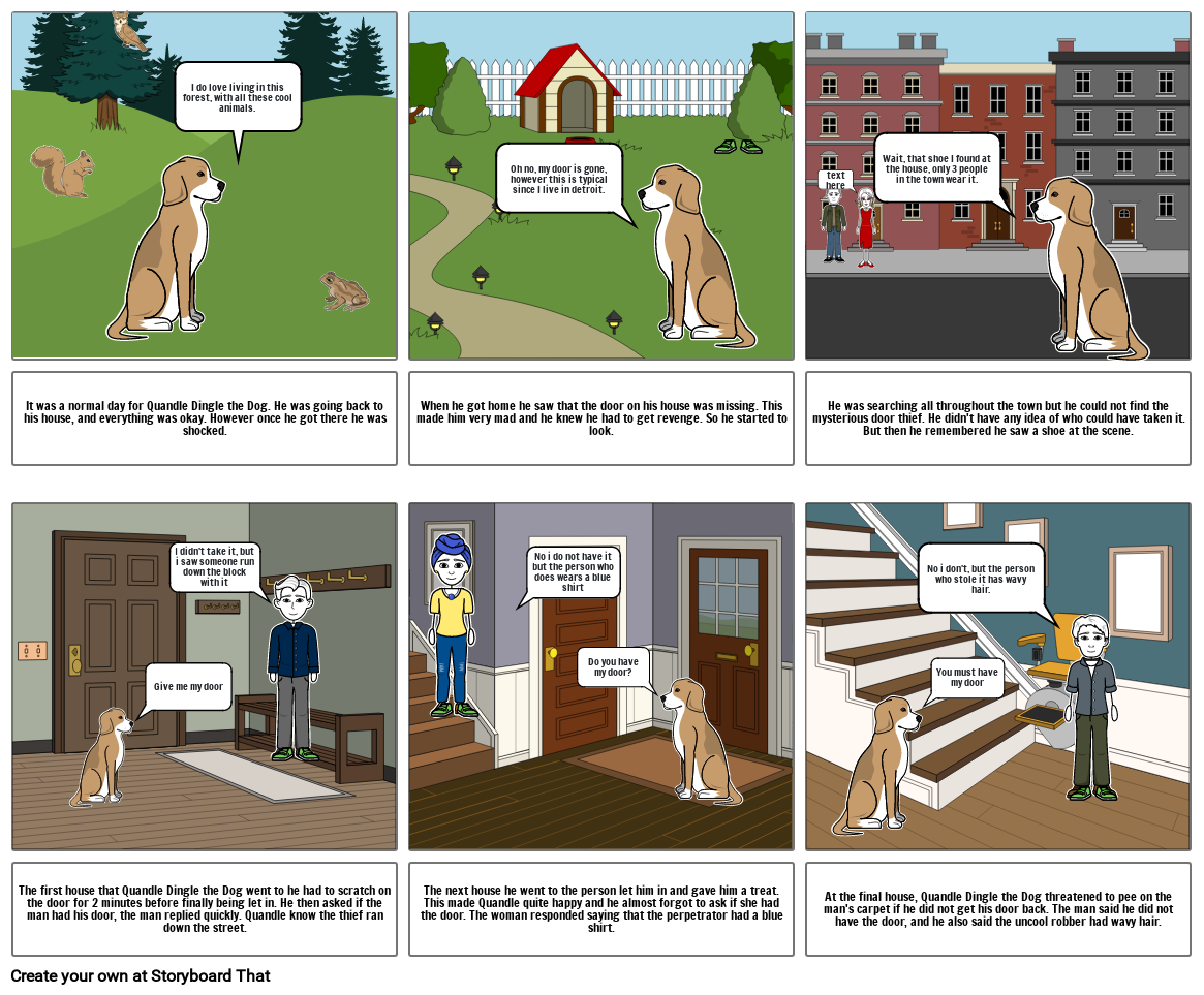 Quandle Dingle the Dog and his lost Door Storyboard