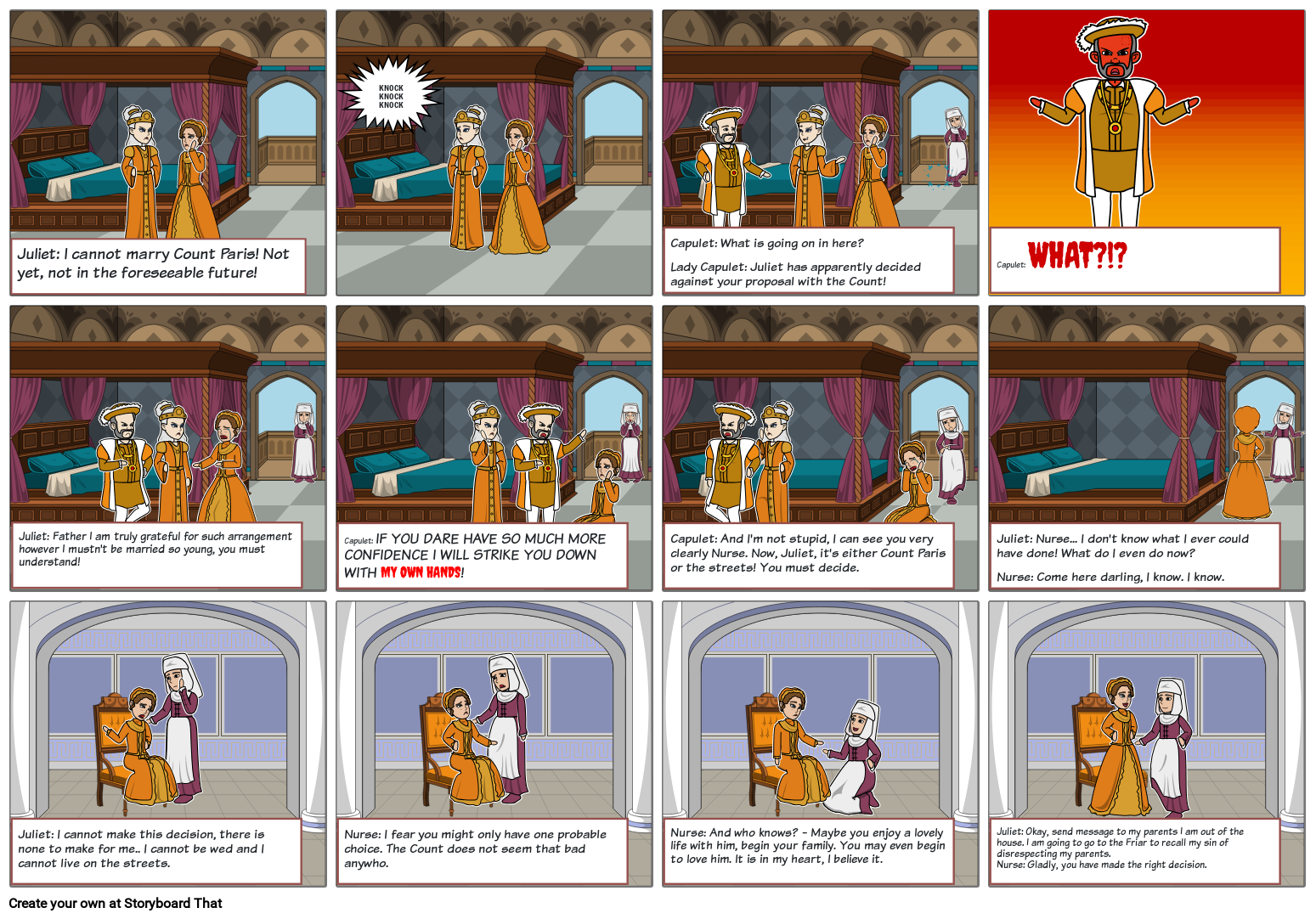 Romeo and Juliet Storyboard by 6ea3ec4c