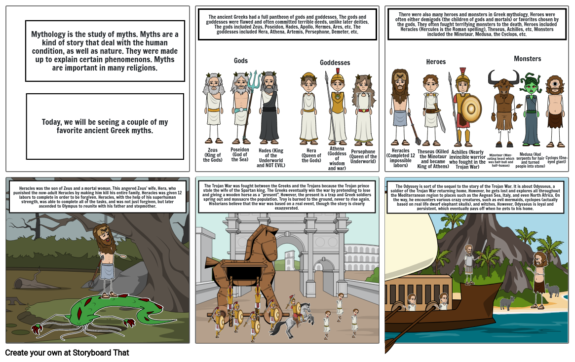 Greek Mythology - ILA Project Storyboard por 6f8191b9