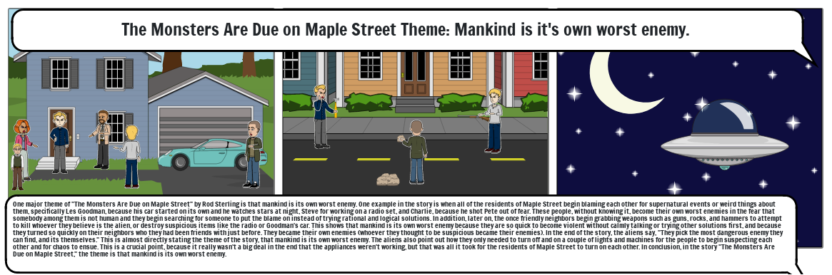 The Monsters Are Due on Maple Street Theme Storyboard