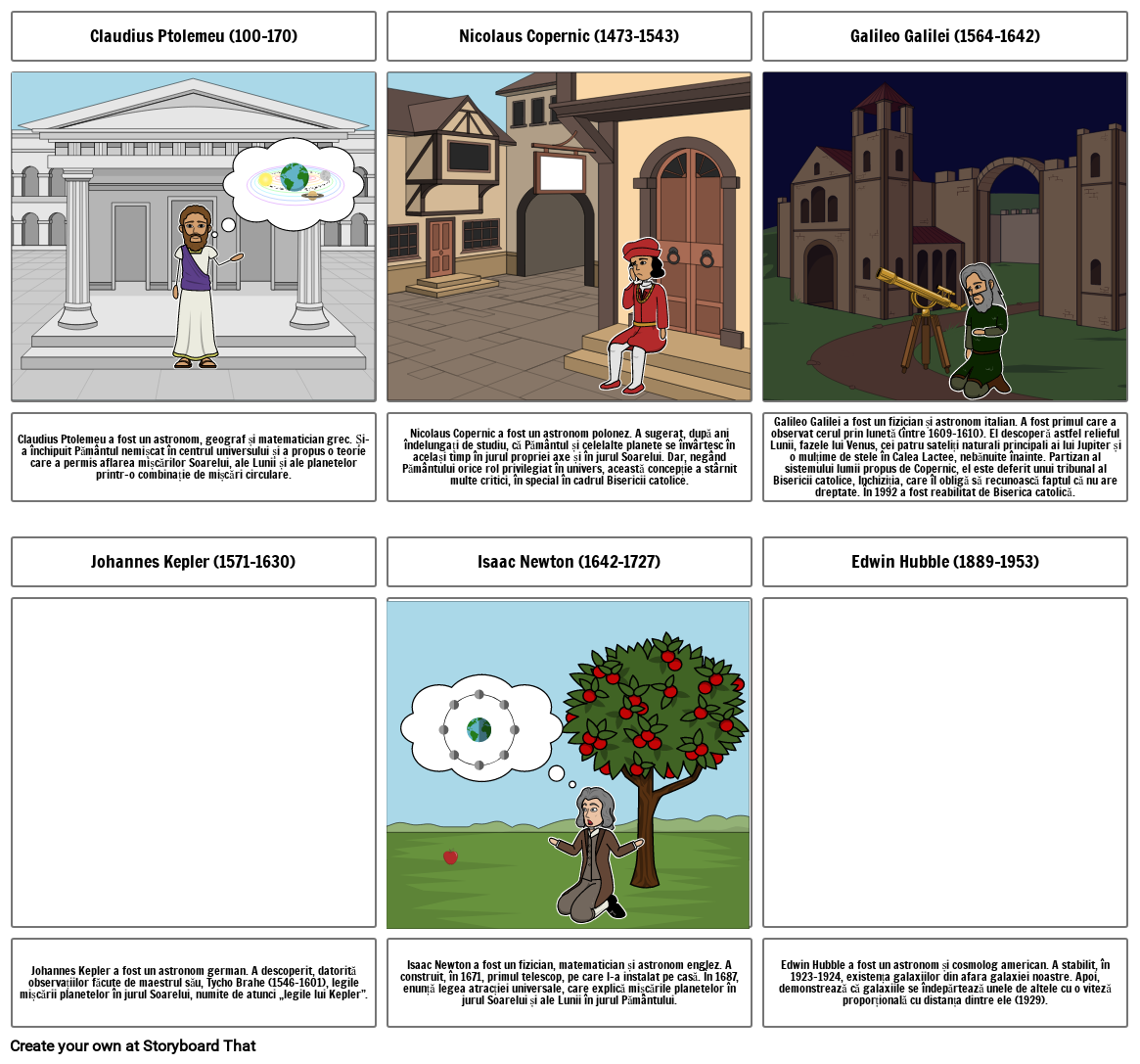 Pionierii astronomiei Storyboard por 7031c6a1
