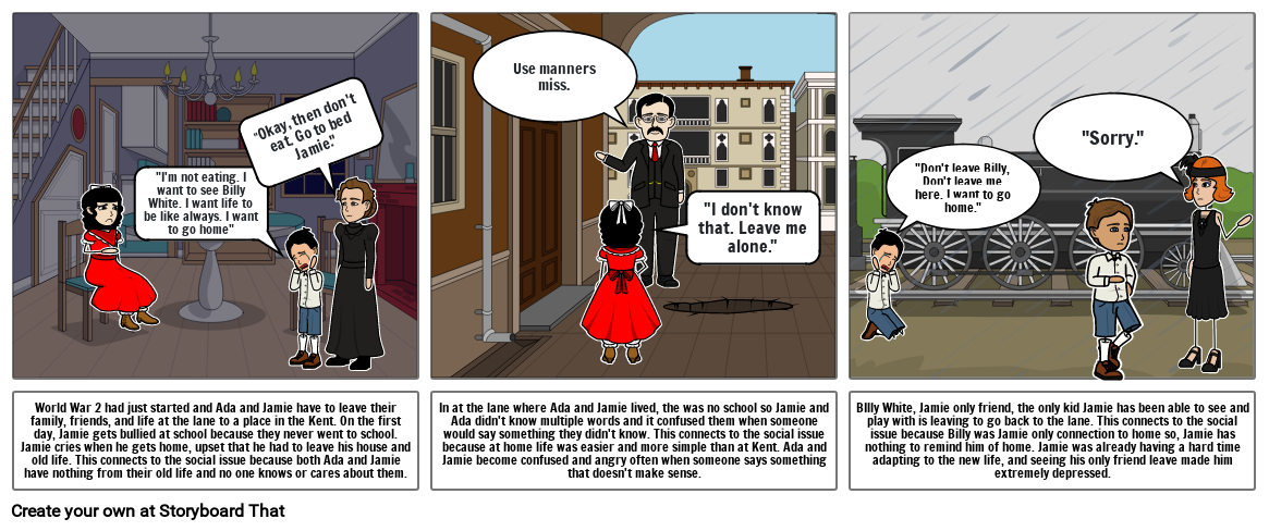 The War That Saved My Life Social Issues Storyboard