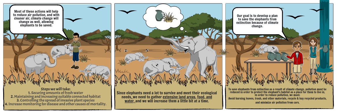 Elephants-Climate change project proposal comic strip
