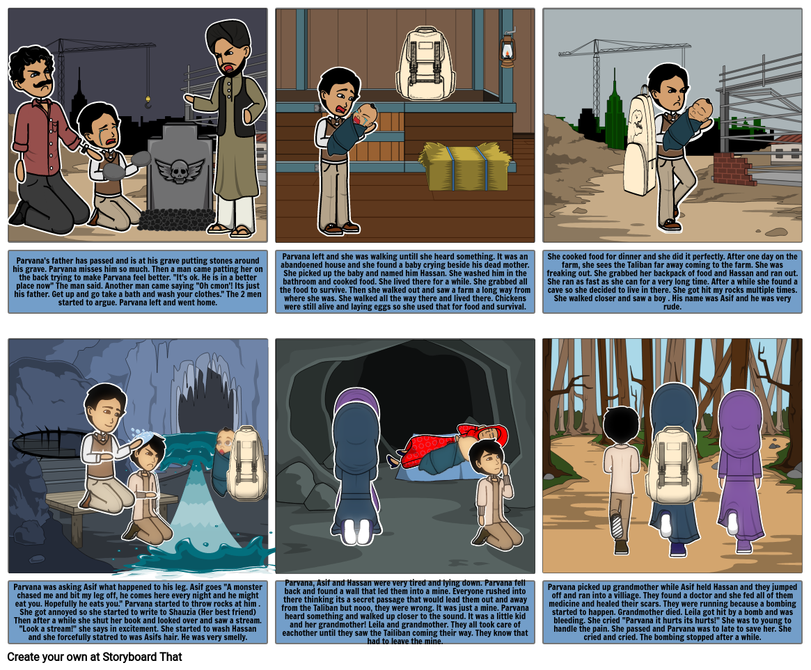 Breadwinner Book 2 Grade 6 Storyboard by 70cf8935