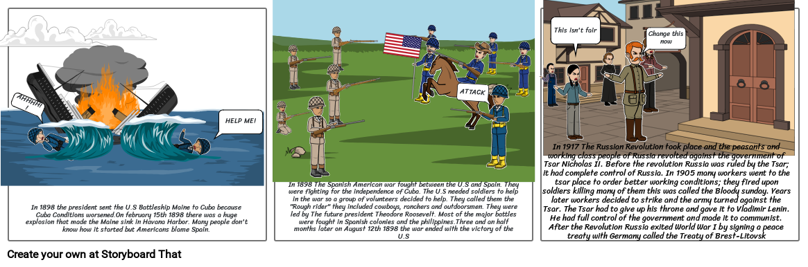 Spanish American war Storyboard by 724cf6c5