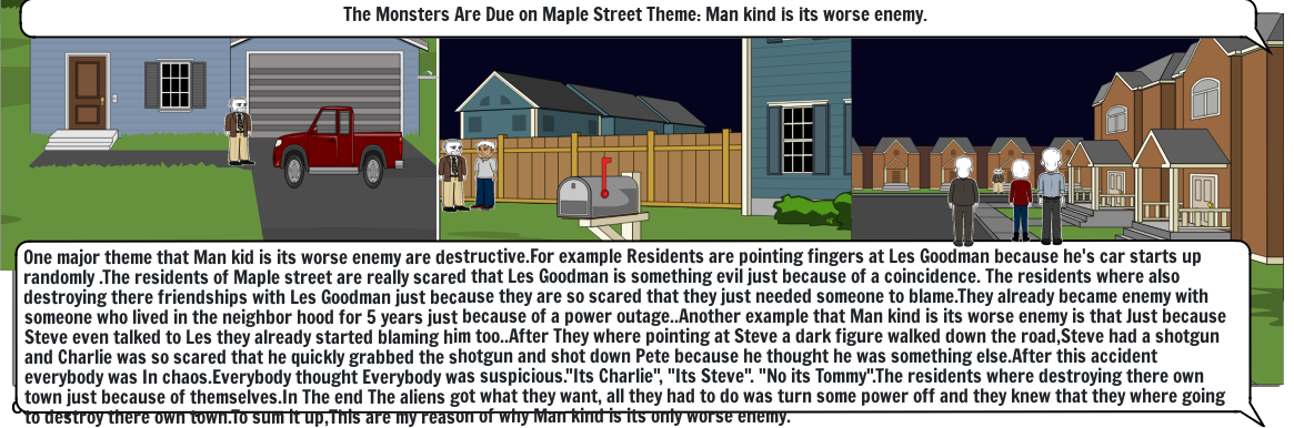 The Monsters are Due on Maple street Theme Storyboard