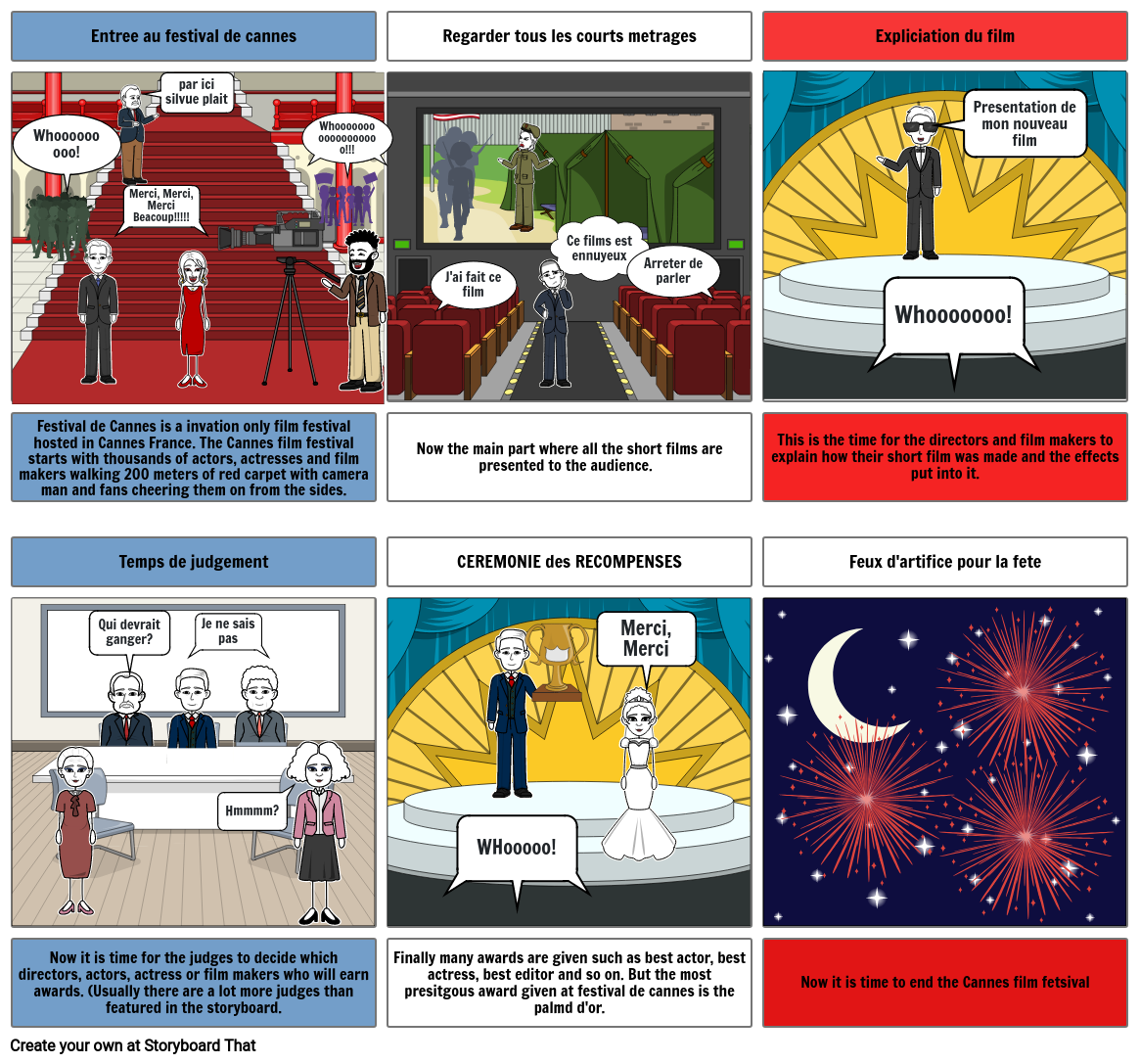 festival de cannes by Lukas Evans 7T Storyboard