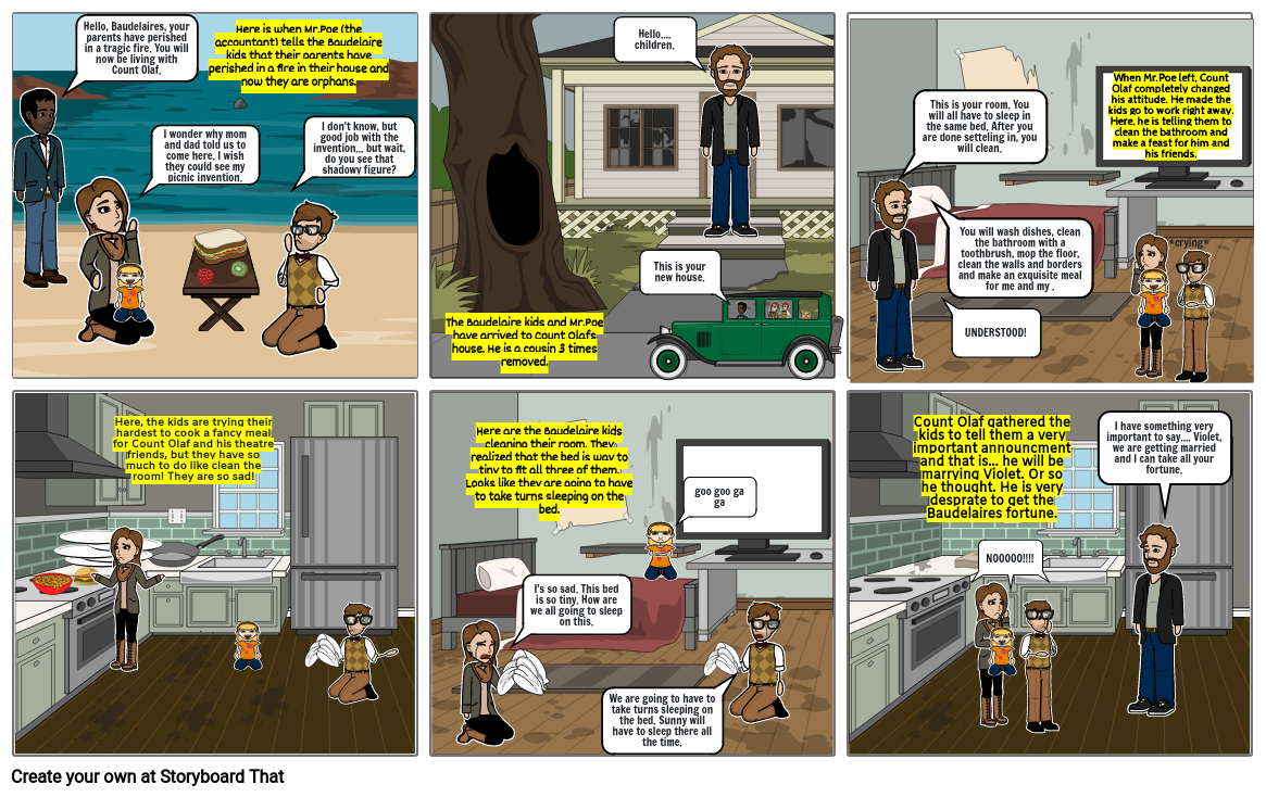 Story Assignment: A series of Unfortunate Events.