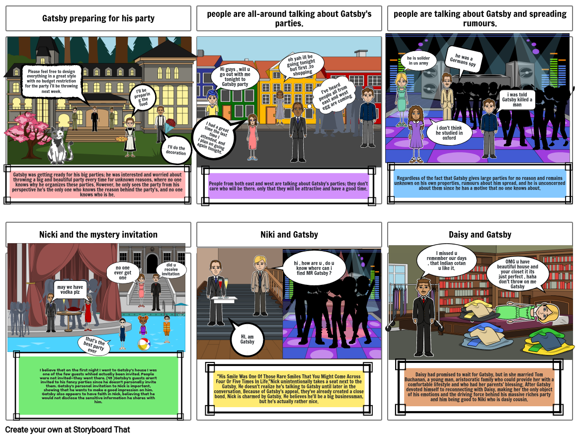 the great Gatsby Storyboard by 73411882 the great Gatsby Storyboard by 73411882