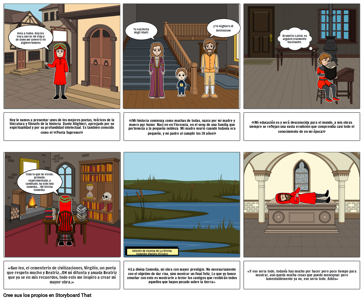 Comic de personaje literario Estefano Storyboard
