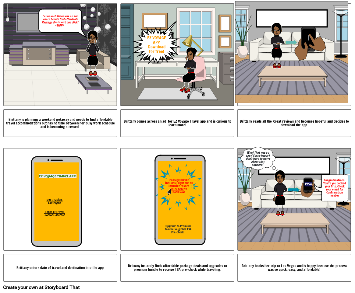 EZ Voyage Travel App Storyboard by 74092159