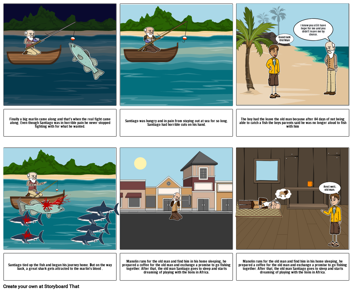 The Old Man and the Sea Storyboard por 7414a9bf