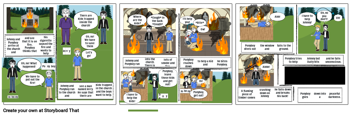 Church Fire Comic Strip Storyboard by 750cbef553