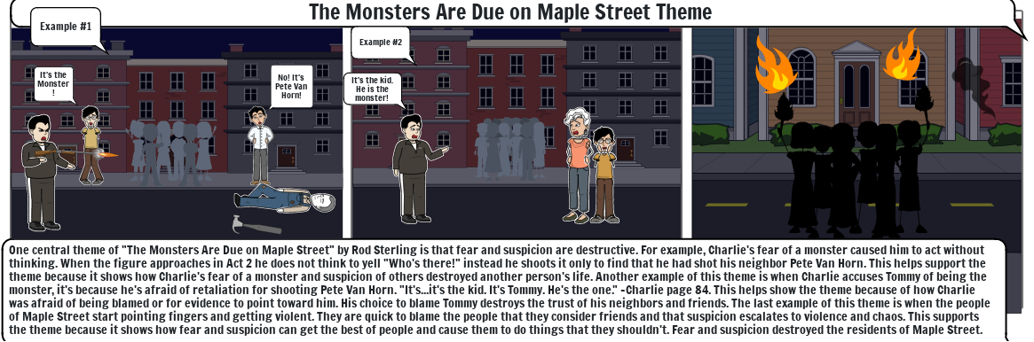 The Monsters Are Due on Maple Street Theme Storyboard