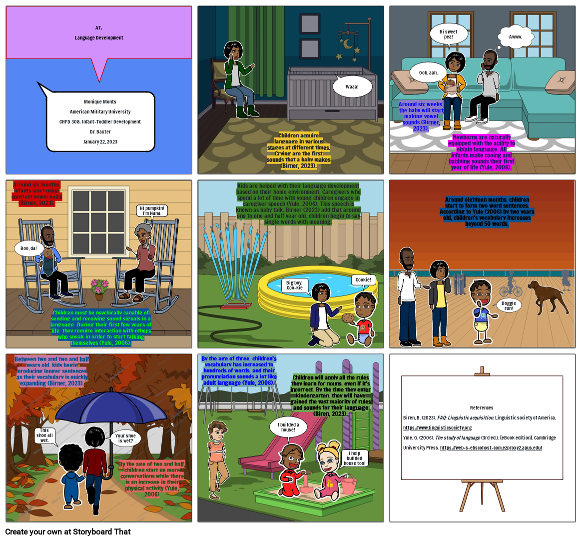 A7: Language Development Storyboard by 7629e532