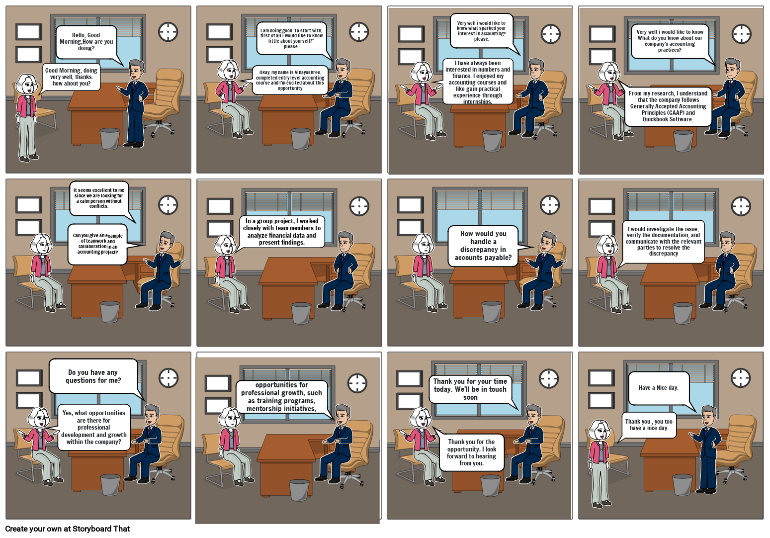 Job Resume Interview Storyboard by 76ac40cb