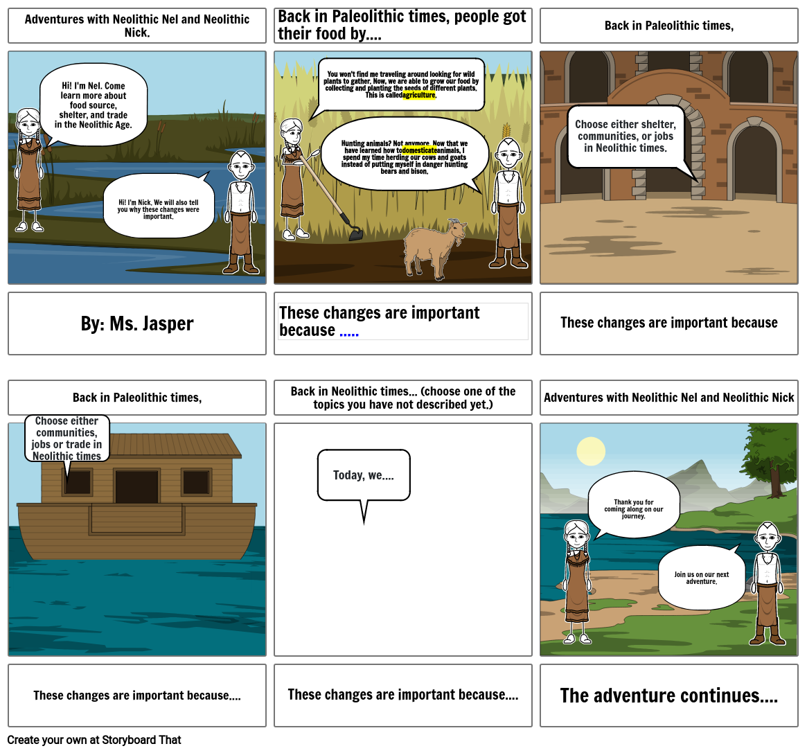 Neolithic Comic Strip Storyboard by 771b2fe6