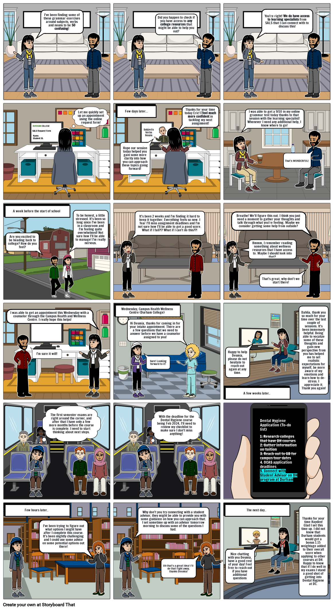 College experience & transformation Storyboard
