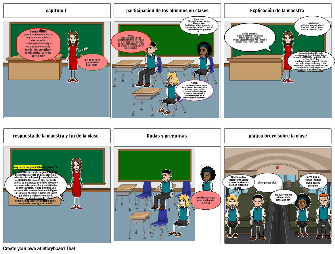 Teoría interpretativa y teórica crítica Storyboard