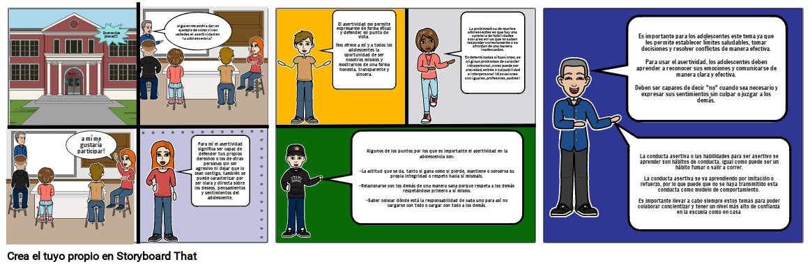 La Asertividad en la Adolescencia Storyboard by 78fbbc81 La Asertividad en la Adolescencia Storyboard by 78fbbc81