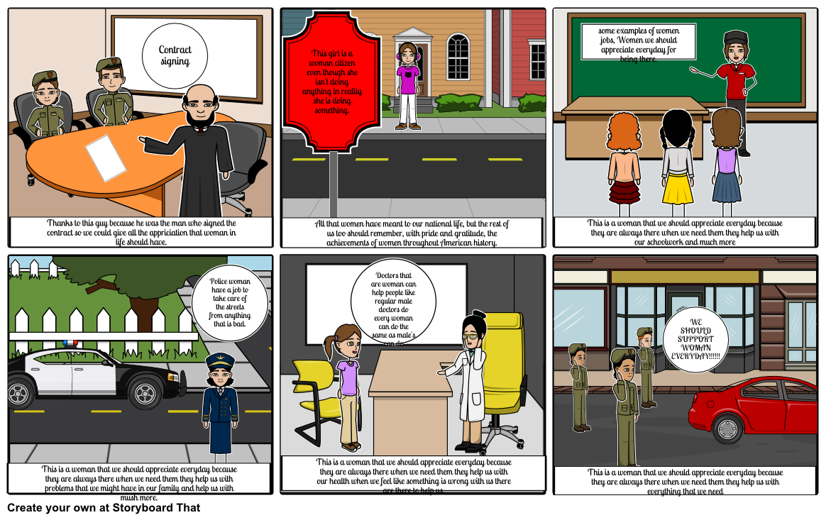 stephanie's Woman Support study board Storyboard