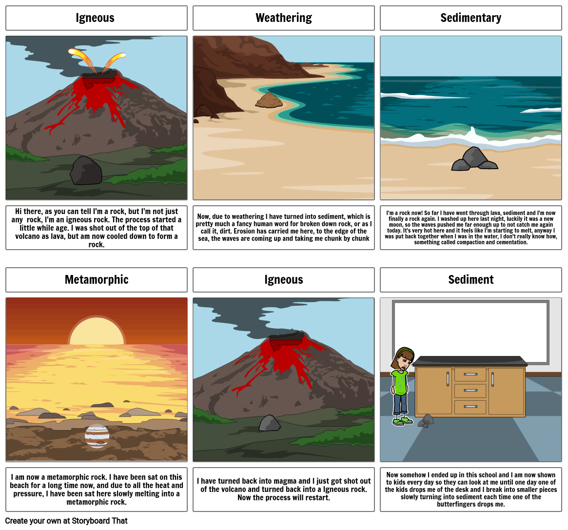 The cycle of a rock Storyboard by 7a7b486d