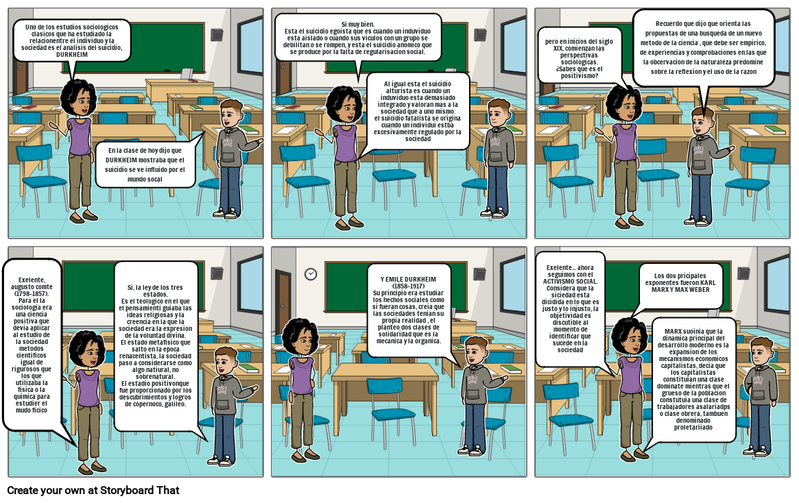 historia de la sociologia Storyboard by 7a96a7c1