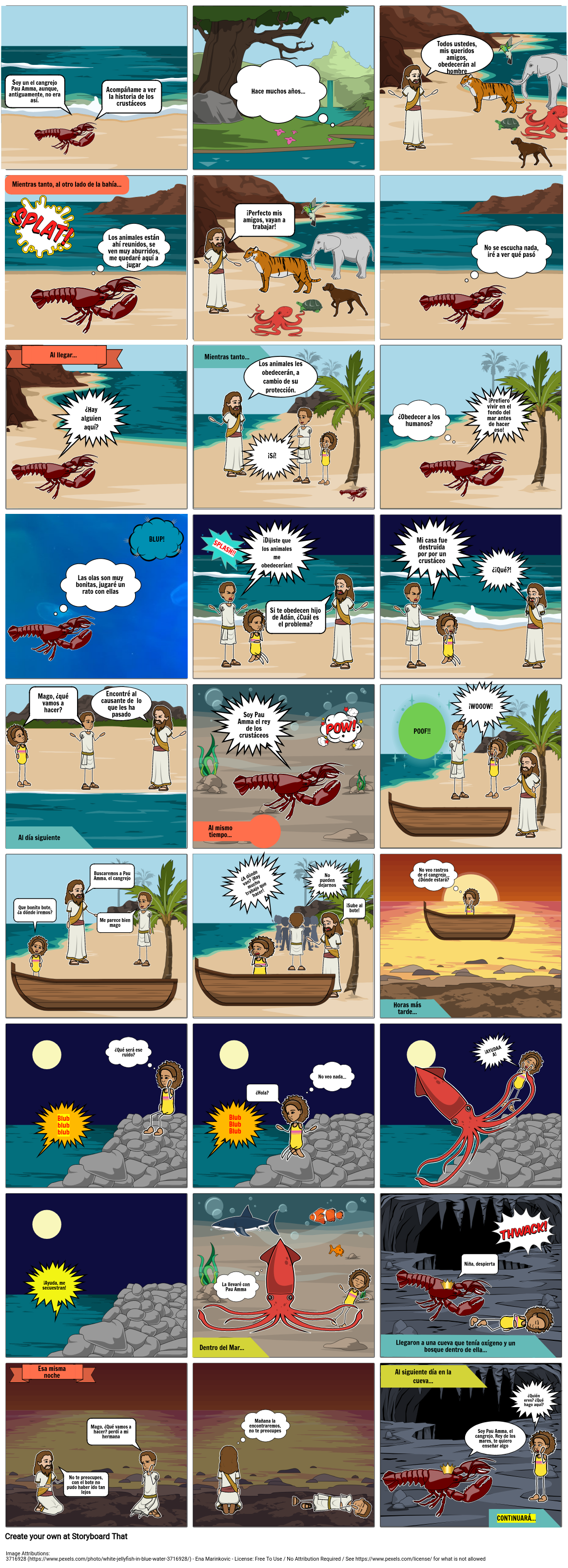 El cangrejo que jugaba con el mar Storyboard par 7b5ddad6
