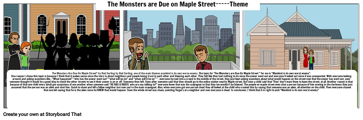The Monsters are due on Maple Street Storyboard