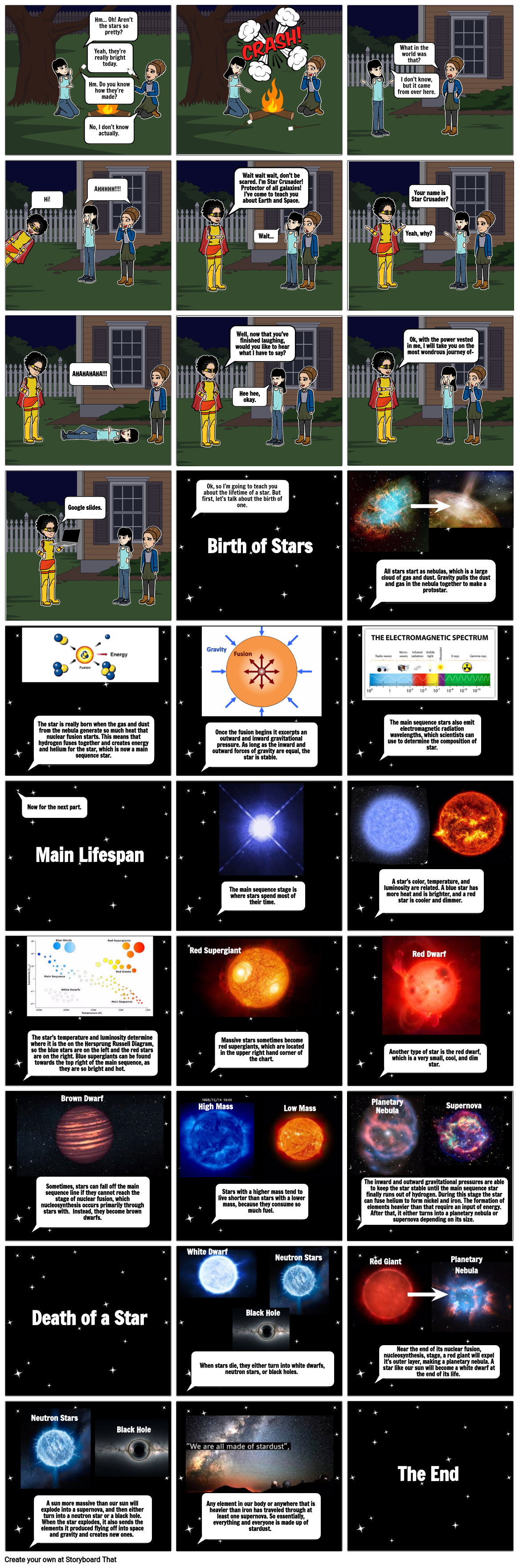 Science How a star is born 2 Storyboard par 7d499684