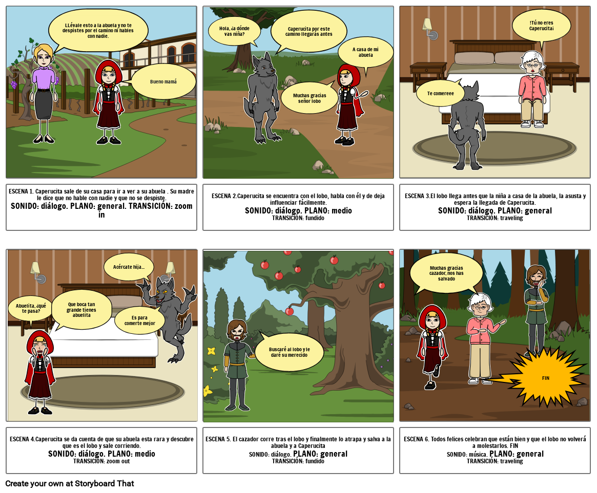 caperucita roja Storyboard by 7d4fb6ad