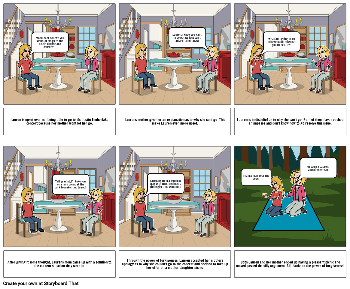 Forgiveness Story Board Storyboard por 7e9c8c38