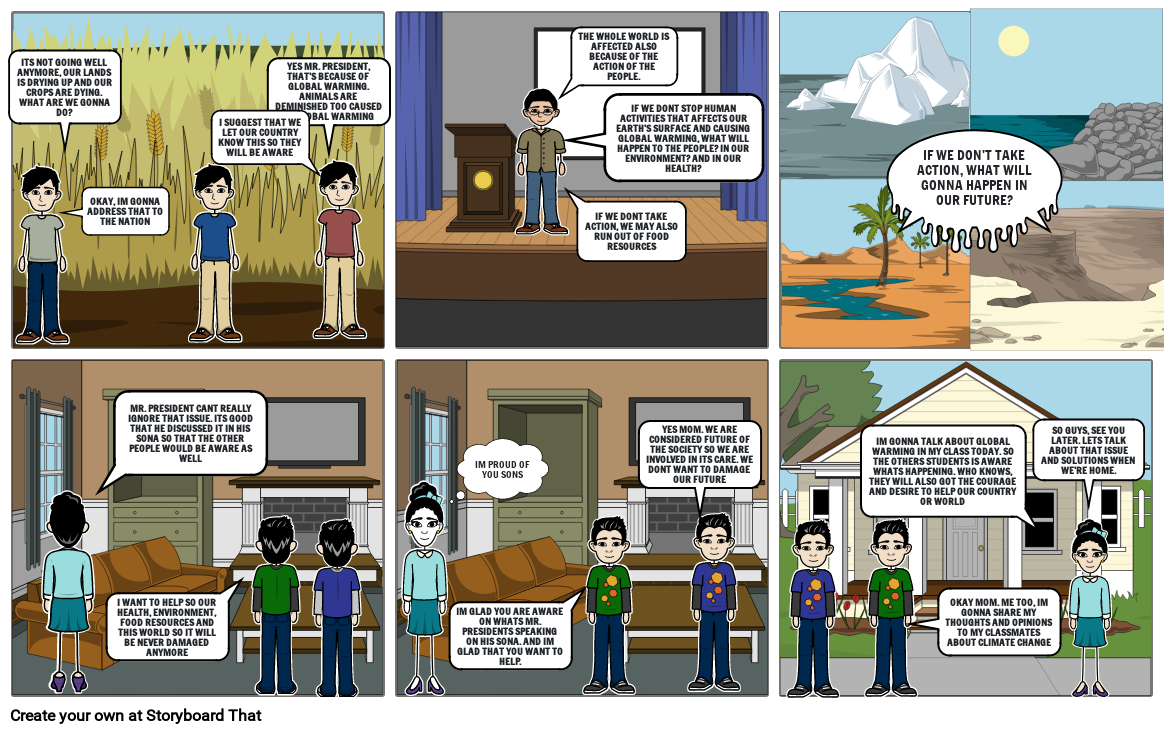 COMIC STRIP : CLIMATE CHANGE {HRIDYA SARASWAT 4-I}