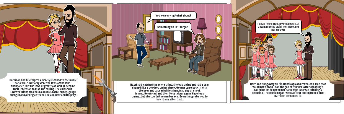 Short Story Comic Strip (Harrison Bergeron) Storyboard