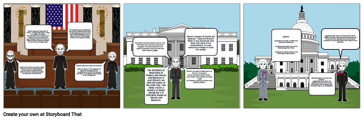 Checks and Balances and Separation of Powers Storyboard