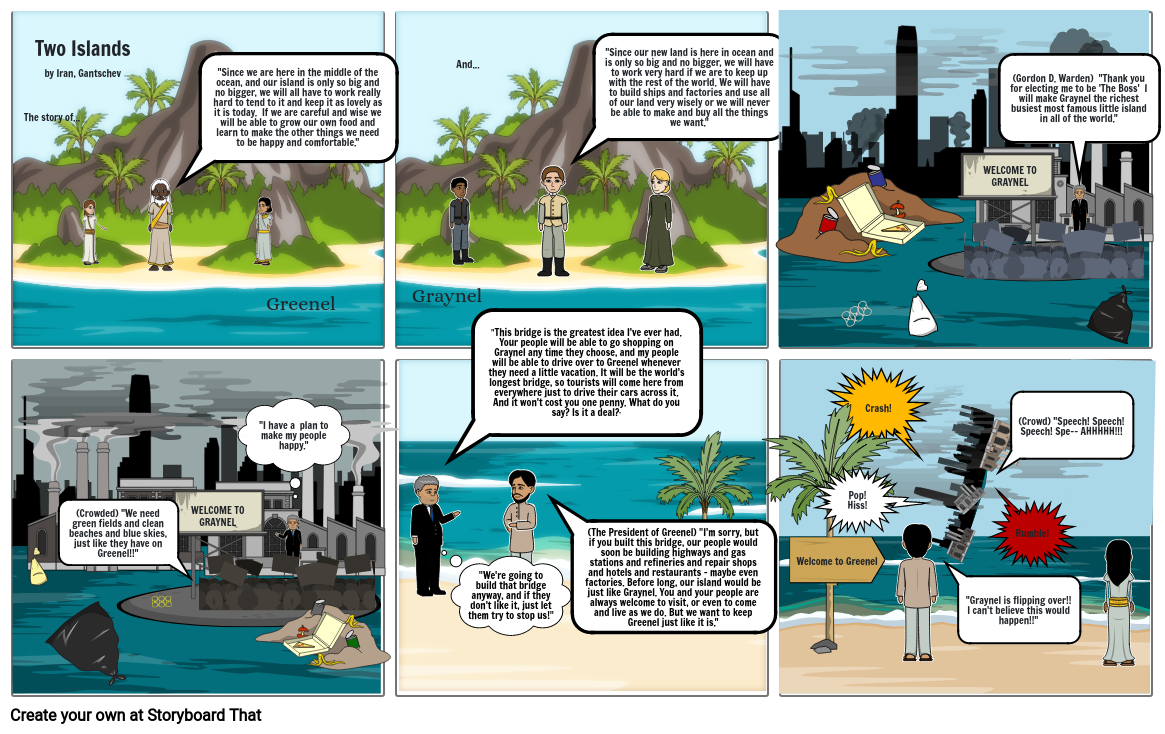 Two Island comic strip Storyboard by 81bf3d24