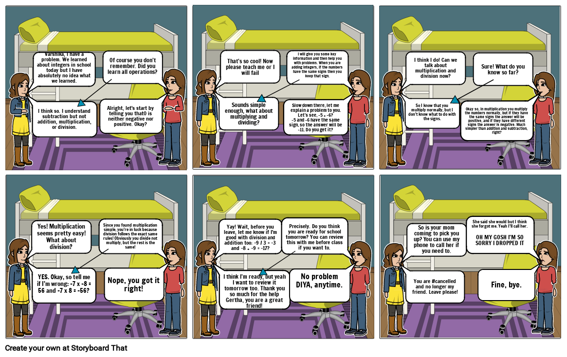 Integers Storyboard By 821123e0
