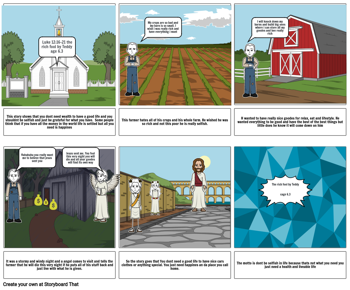 The rich fool Storyboard par 82a15170