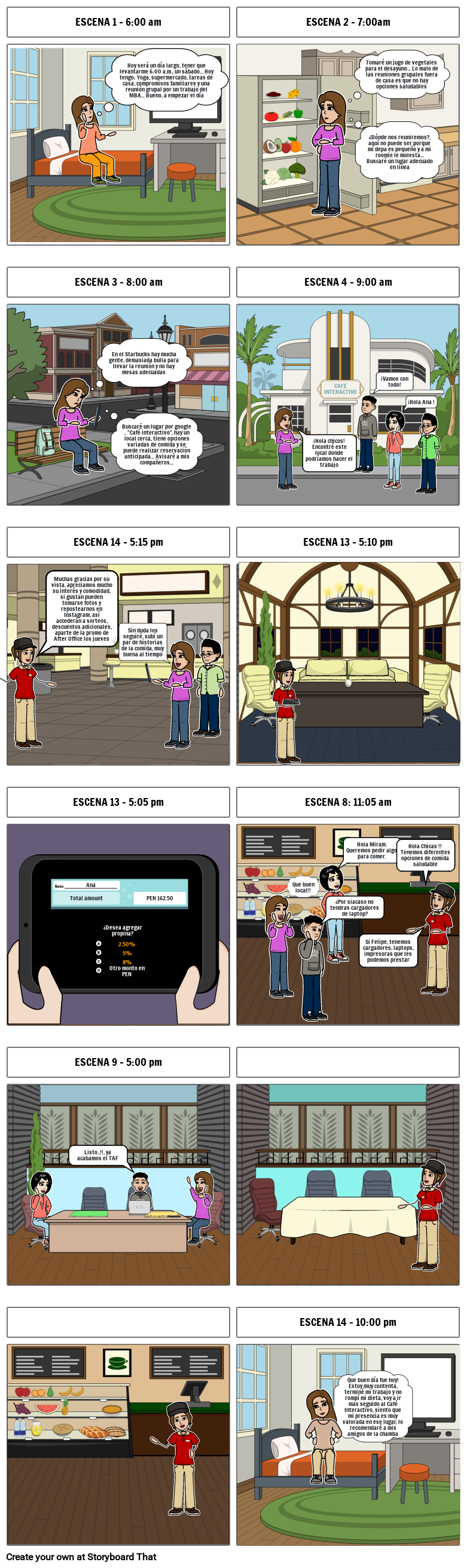 Cafe interactivo Storyboard por 82be2c72