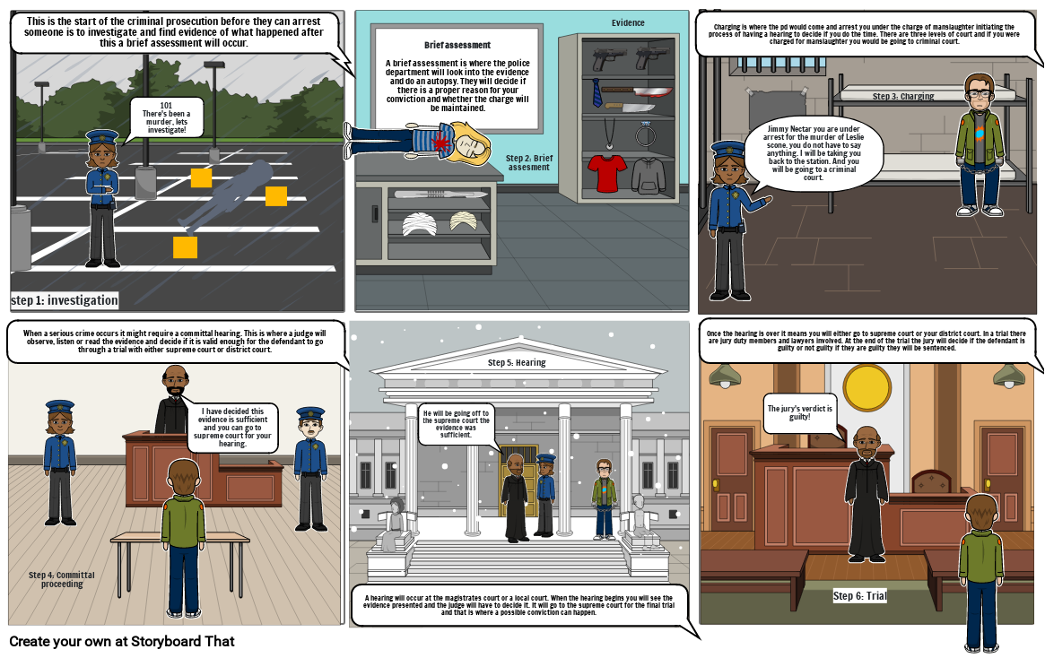 The steps to criminal prosecution Storyboard by 833ed305