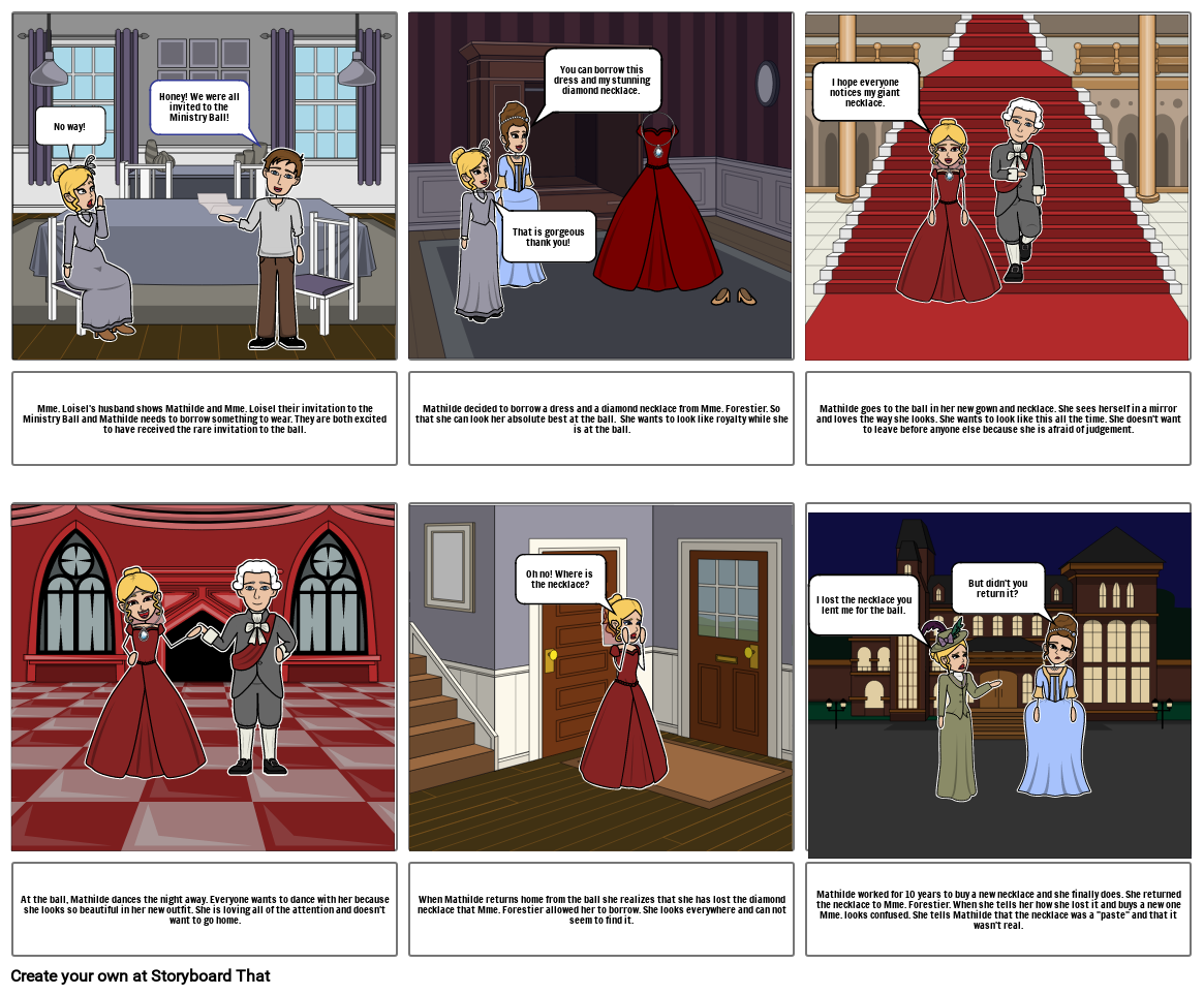 The Necklace By Guy de Maupassant Storyboard por 841b82a7