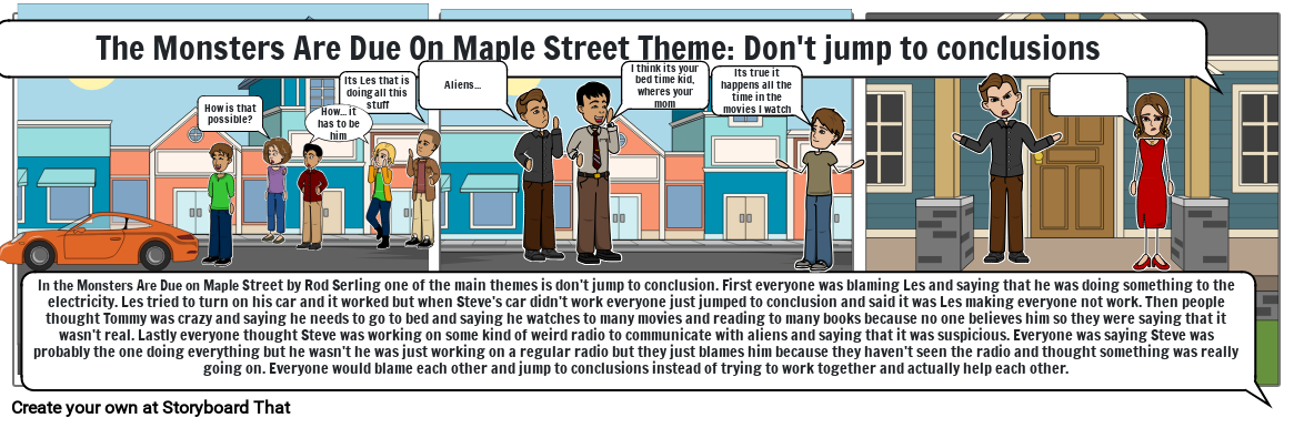 The Monsters Are Due On Maple Street Theme Storyboard