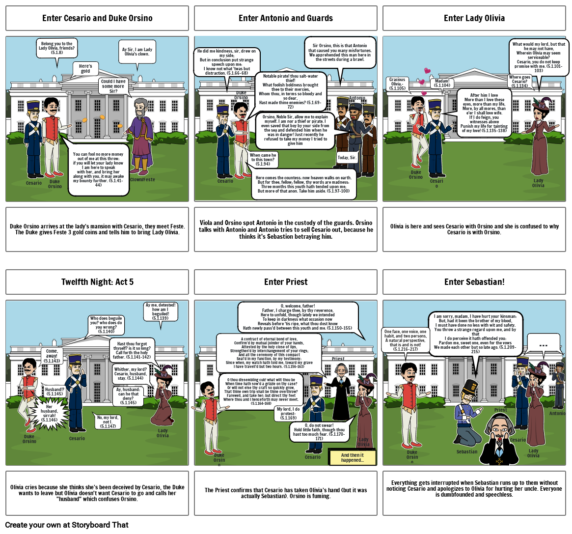Part 1: Twelfth Night Act 5 Storyboard por 85c91f44