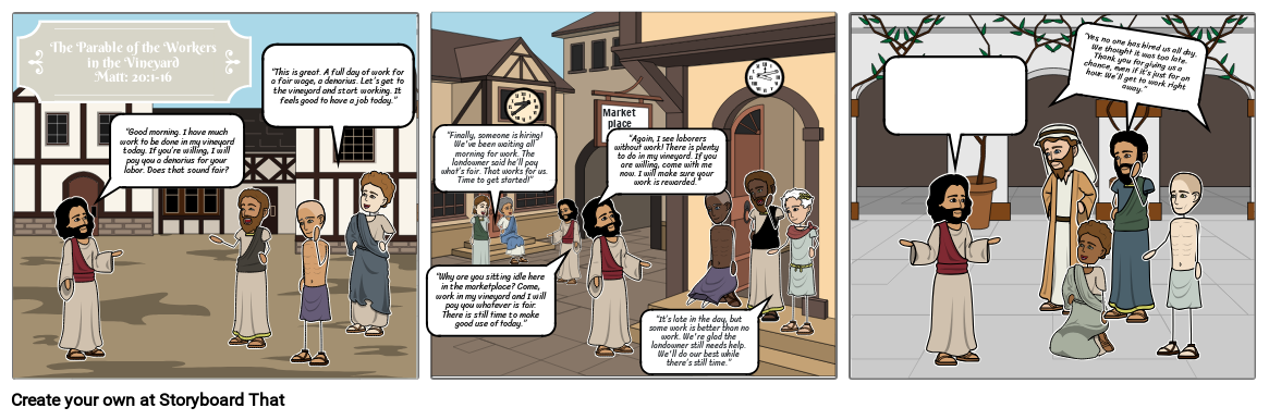 The Parable of The Workers in The Vineyard Storyboard