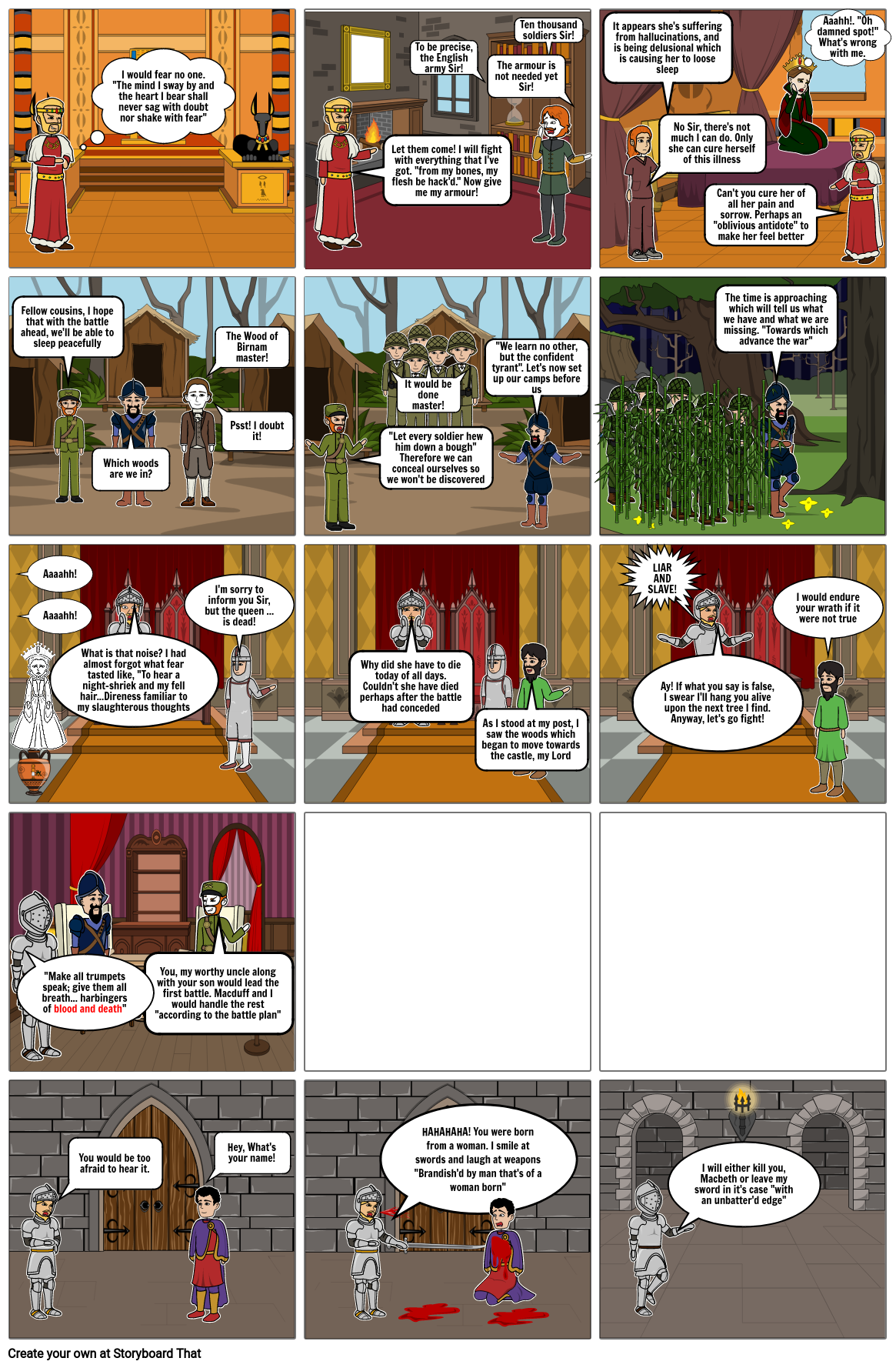 Macbeth: Act 5 Scene 3-7 Storyboard por 8642d5de