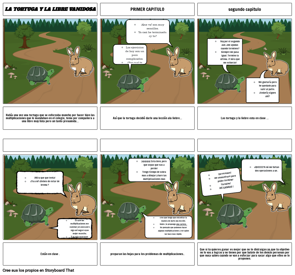 la tortuga y la liebre Storyboard by 87220413