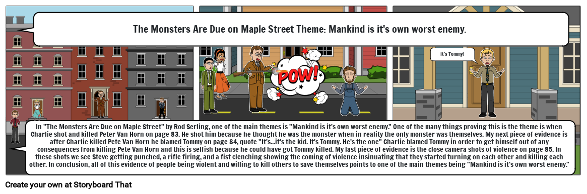 The Monsters Are Due on Maple Street Theme Storyboard